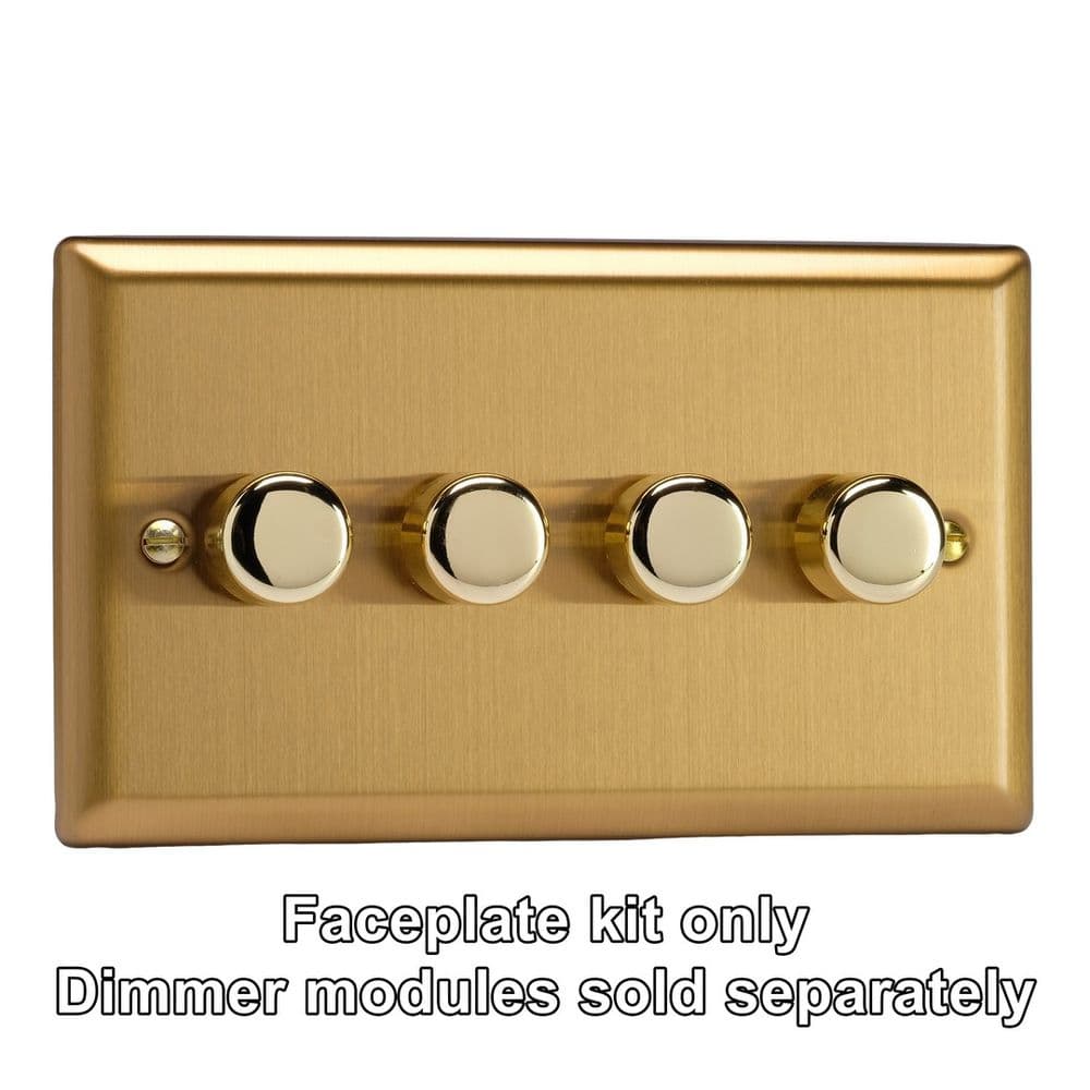 Varilight WBD4 Classic Brushed Brass Matrix 4 Gang Dimmer Kit inc Knobs ...