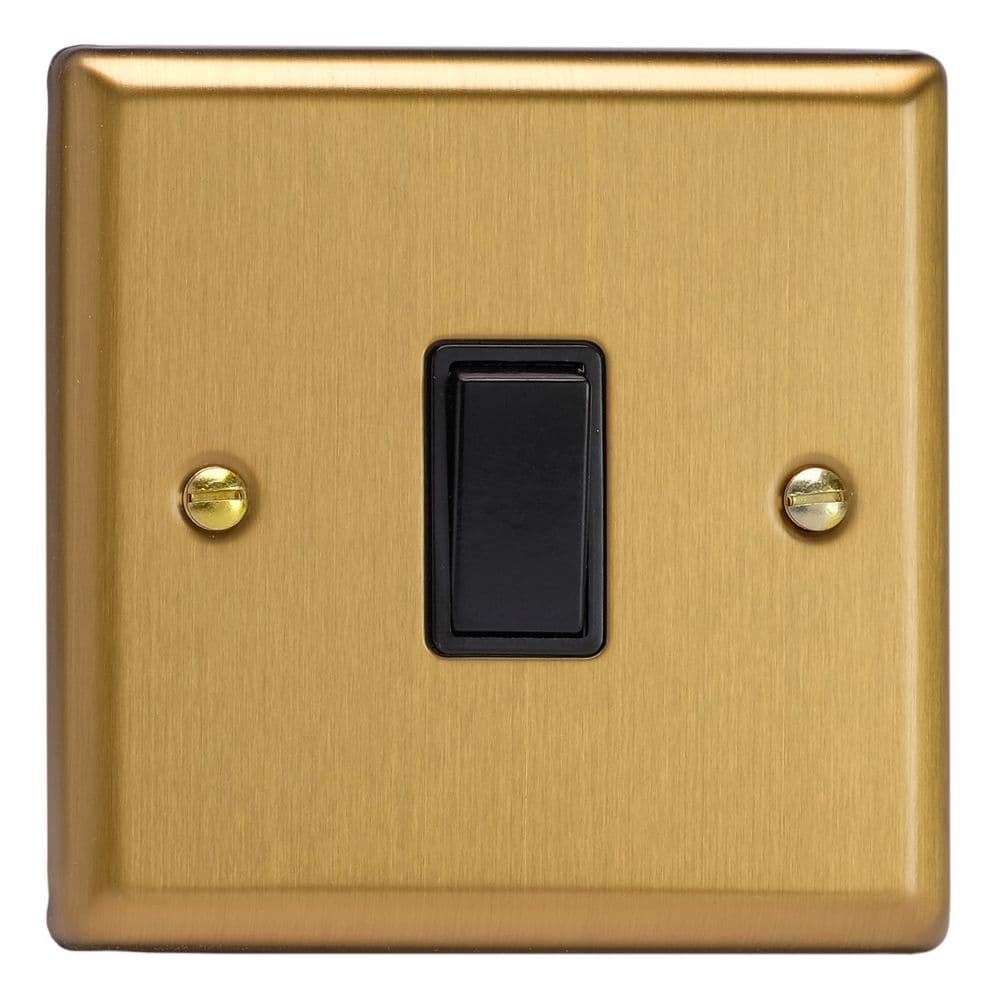 Varilight XB1B Classic Brushed Brass 1 Gang 10A 1 or 2 Way Rocker Light ...