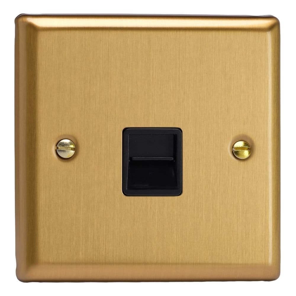 Varilight XBTSB Classic Brushed Brass 1 Gang Telephone Slave Extension ...