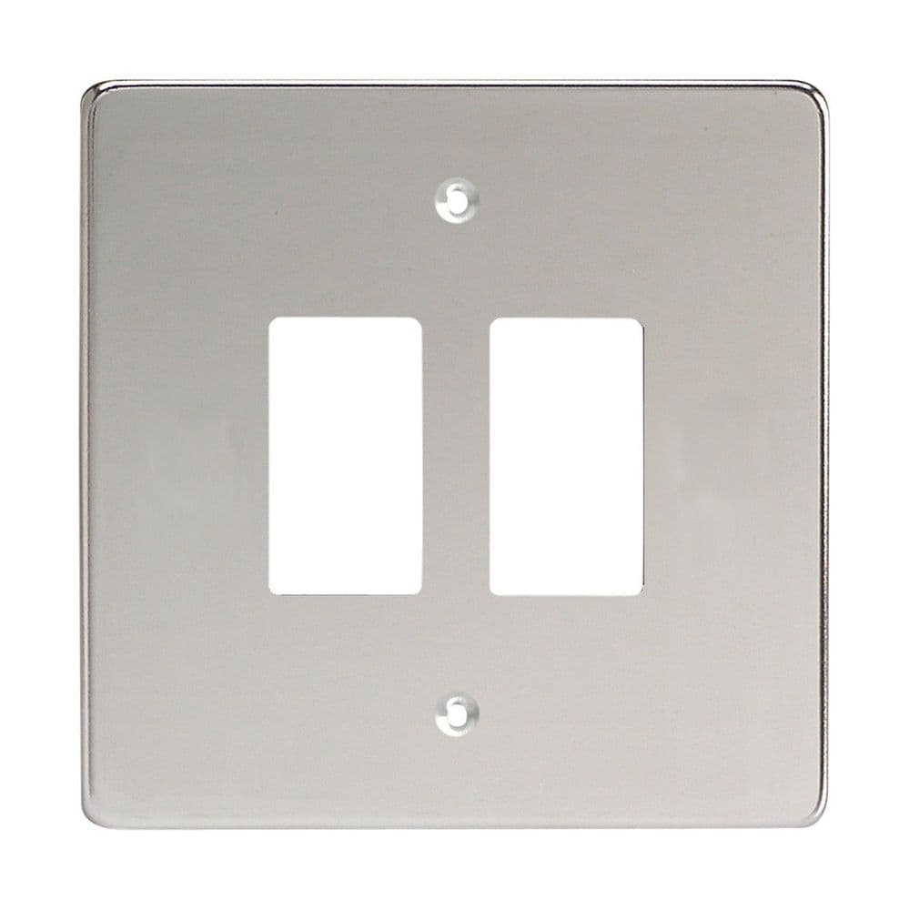Varilight XDCPG2 PowerGrid Polished Chrome 2 Gang Grid Plate Single Plate