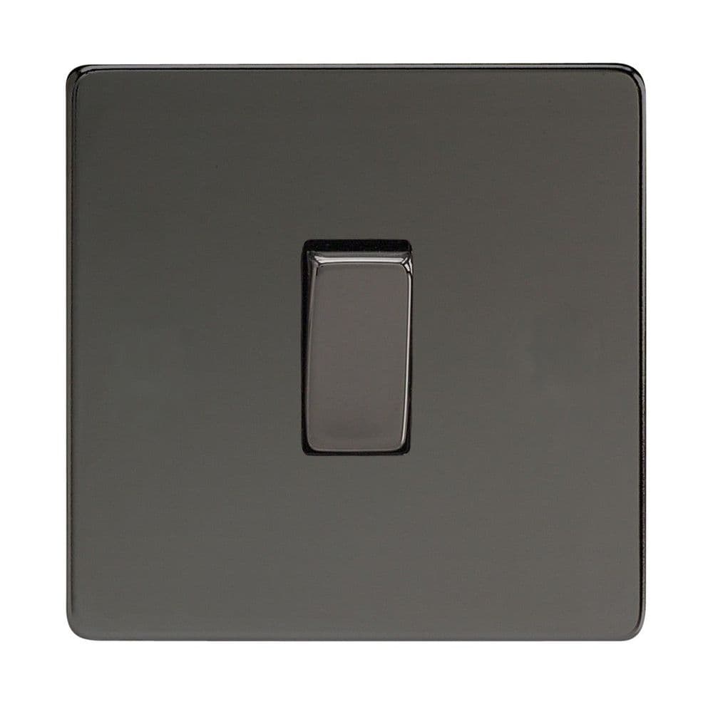 Varilight XDI1S Screwless Iridium Black 1 Gang 10A 1 or 2 Way Rocker ...