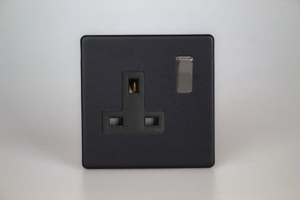 Varilight XDY4BS MB Urban Screwless Matt Black 1 Gang 13A Double Pole ...