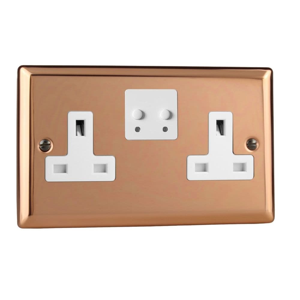 Varilight XY5VSW CU Urban Polished Copper 2 Gang 13A Wi-Fi Socket for V ...