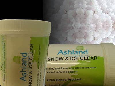 clear snow and ice: urea based snow and ice melt for snow removal.