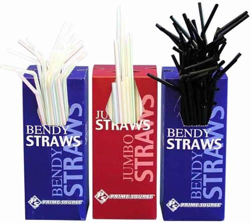 black flexi straws for bars, restaurants or home use