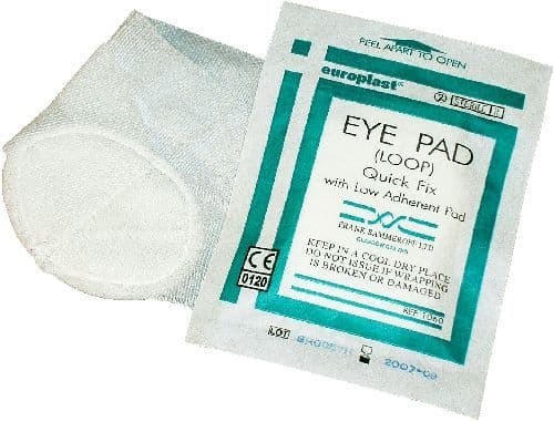 Pack of 10 eyepads for first aid and medical use.