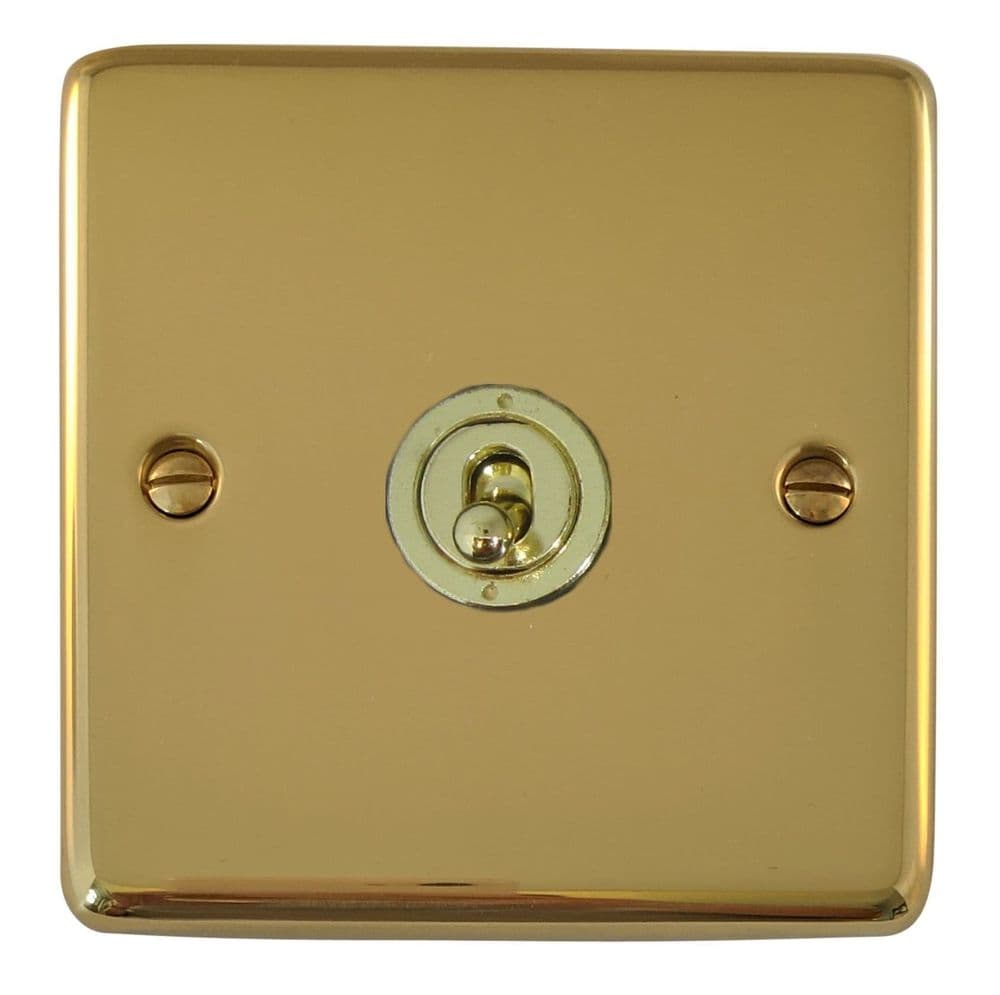 G&H CB381-PB Standard Plate Polished Brass 1 Gang 1 or 2 Way Toggle ...