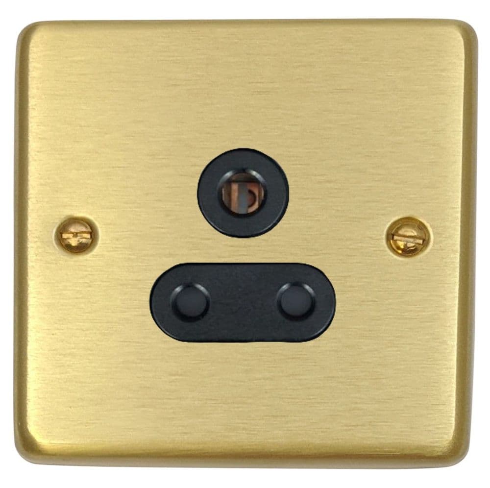 G&H CSB59B Standard Plate Satin Brushed Brass 1 Gang Single 5 Amp Plug ...