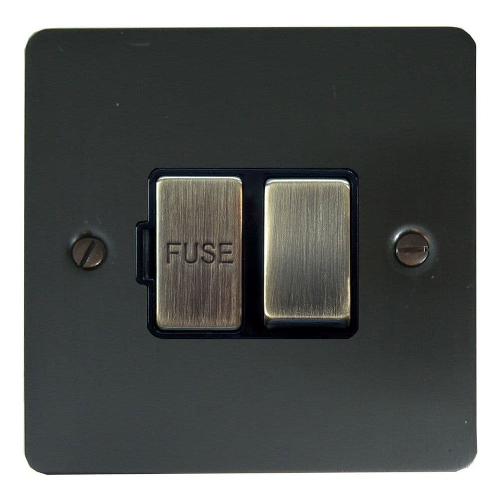 G&H FBB357-AB Flat Plate Black Bronze 1 Gang Fused Spur 13A Switched