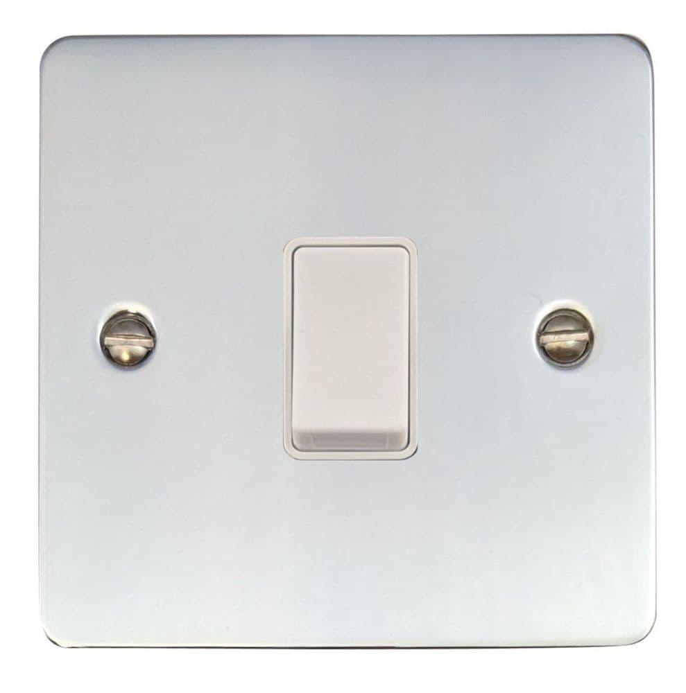 G&H FC1W Flat Plate Polished Chrome 1 Gang 1 or 2 Way Rocker Light Switch