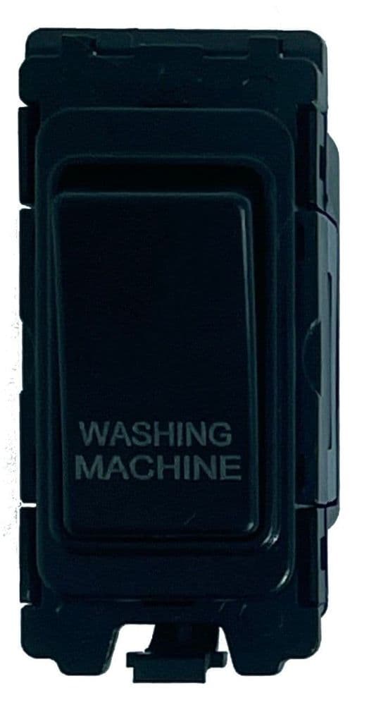 G&H G-476B-WM Black Grid Module 20A Double Pole Washing Machine Switch