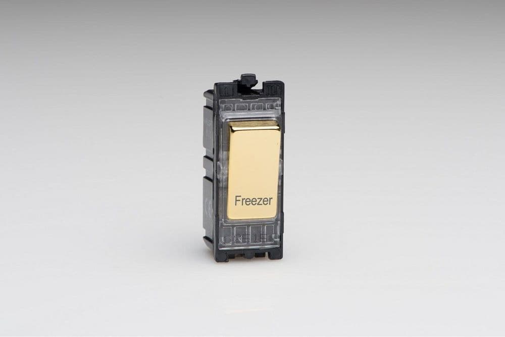 Varilight G201DV FZ PowerGrid Module Brass 20A 1-Way Double Pole Switch ...