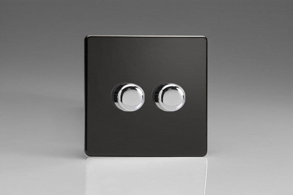 Varilight JDLSM102S Screwless Premium Black 2 Gang V-Pro Smart Master ...