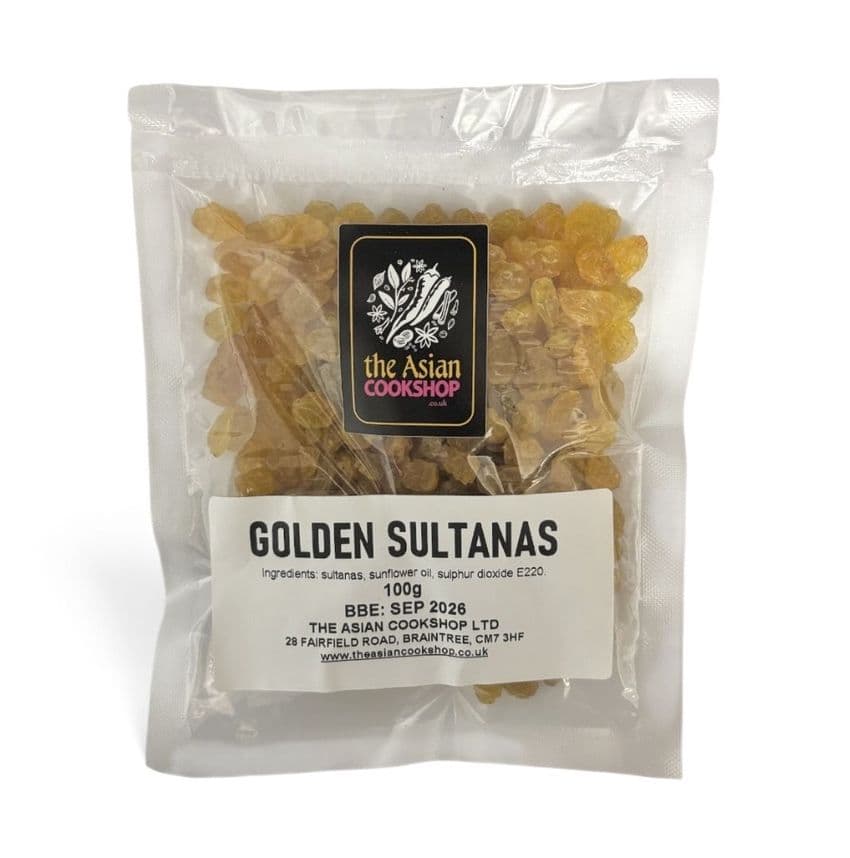 Golden Sultanas (Golden Raisins) 100g | Buy Online at The Asian Cookshop.