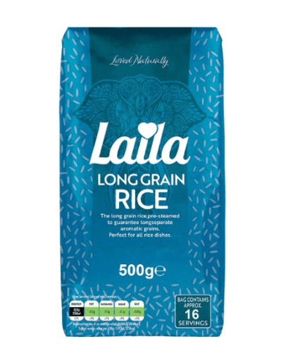 Long Grain Rice 500g by Laila | Buy Online at the Asian Cookshop