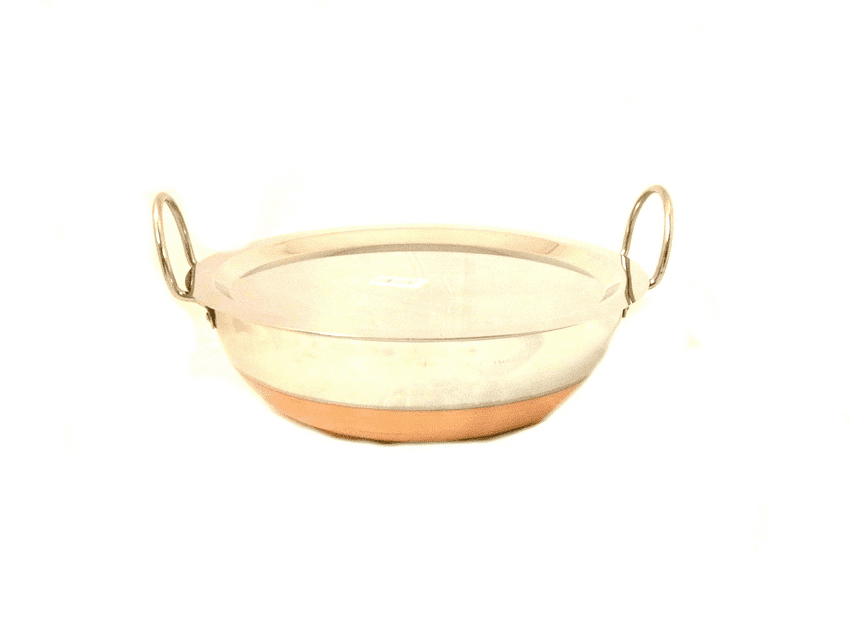 Copper Bottom Stainless Steel Karahi With Lid | Buy Online at The Asian ...