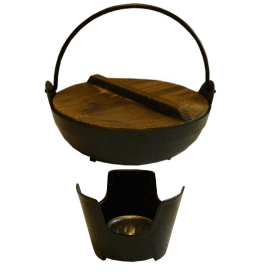 Japanese Agemono Pot (Nabe) with Stand | Buy Online at The Asian Cookshop.