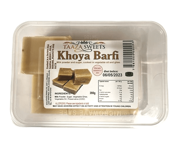 Khoya Milk Barfi by Taaza Sweets | Buy Online at The Asian Cookshop.