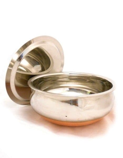 Large Handi Cooking Pot with Traditional Plate Lid [Indian Copper Base ...