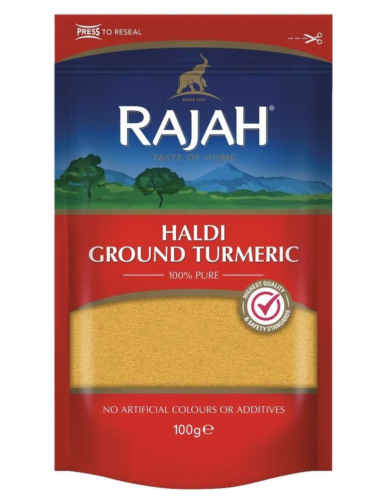 Rajah Haldi Powder (Ground Turmeric) (Resealable Pouch) 100g | Buy ...