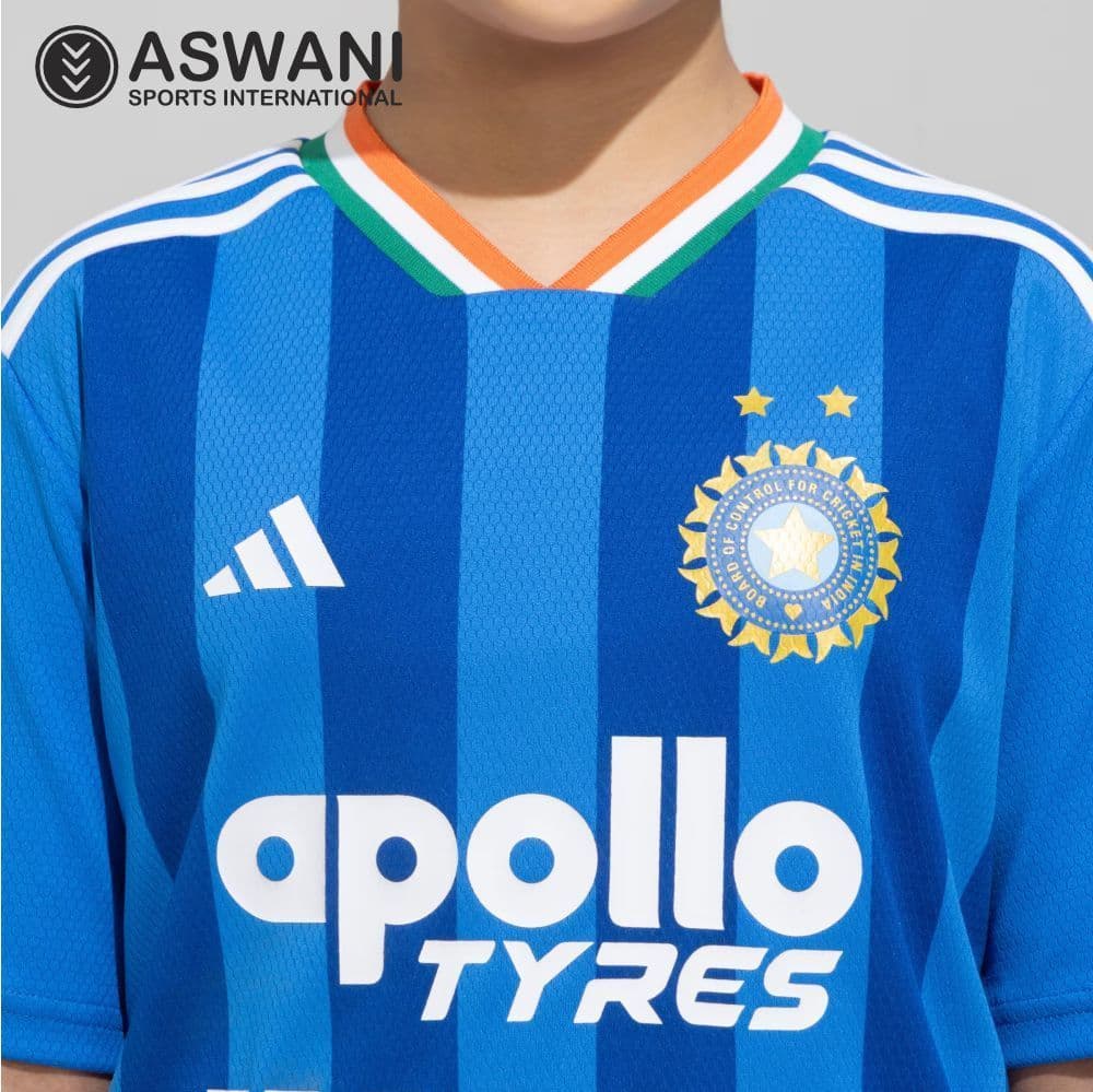adidas India Cricket Kids Jersey T20 Apollo Tyres Replica Edition Shirt ...