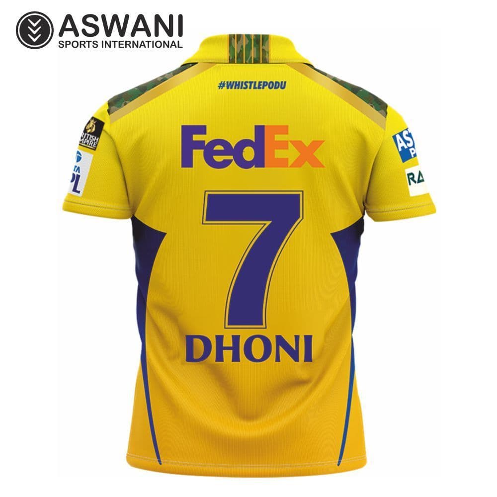 Chennai Super Kings Fan Jersey CSK Kids DHONI Replica Edition Shirt ...