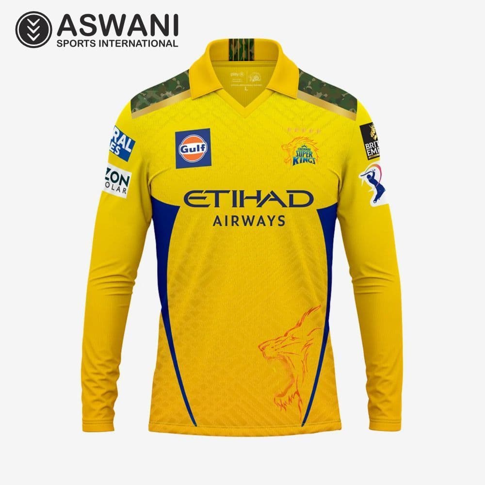 Chennai Super Kings Match Jersey CSK Mens Player Edition Shirt Long ...