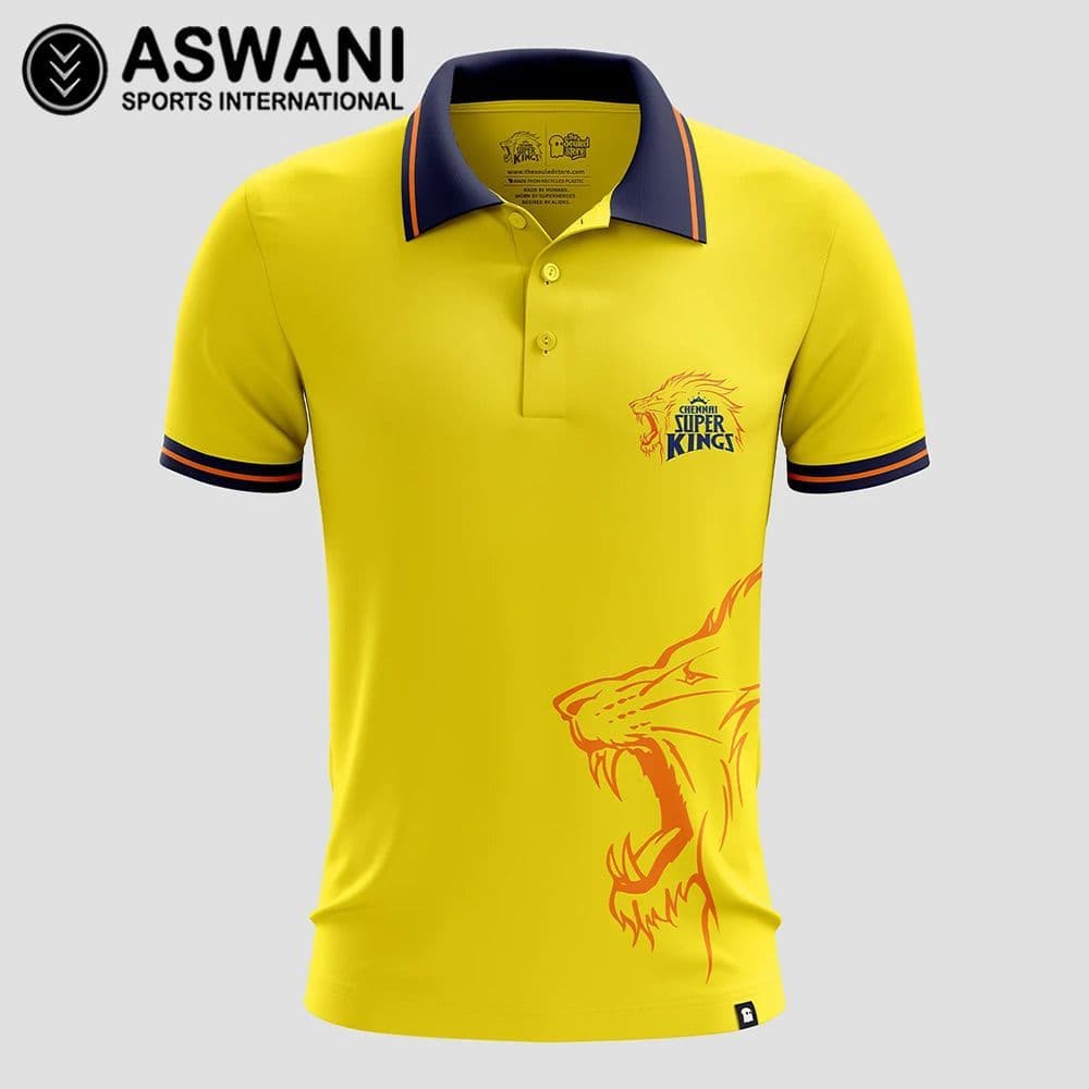 Chennai Super Kings Polo Shirt CSK Official IPL Fan Edition