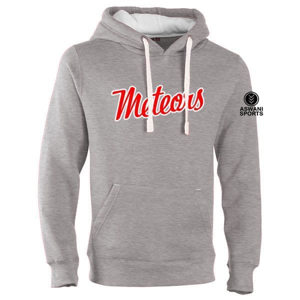 Meteors Softball Ultra Premium Contrast Hoodie Grey Adult