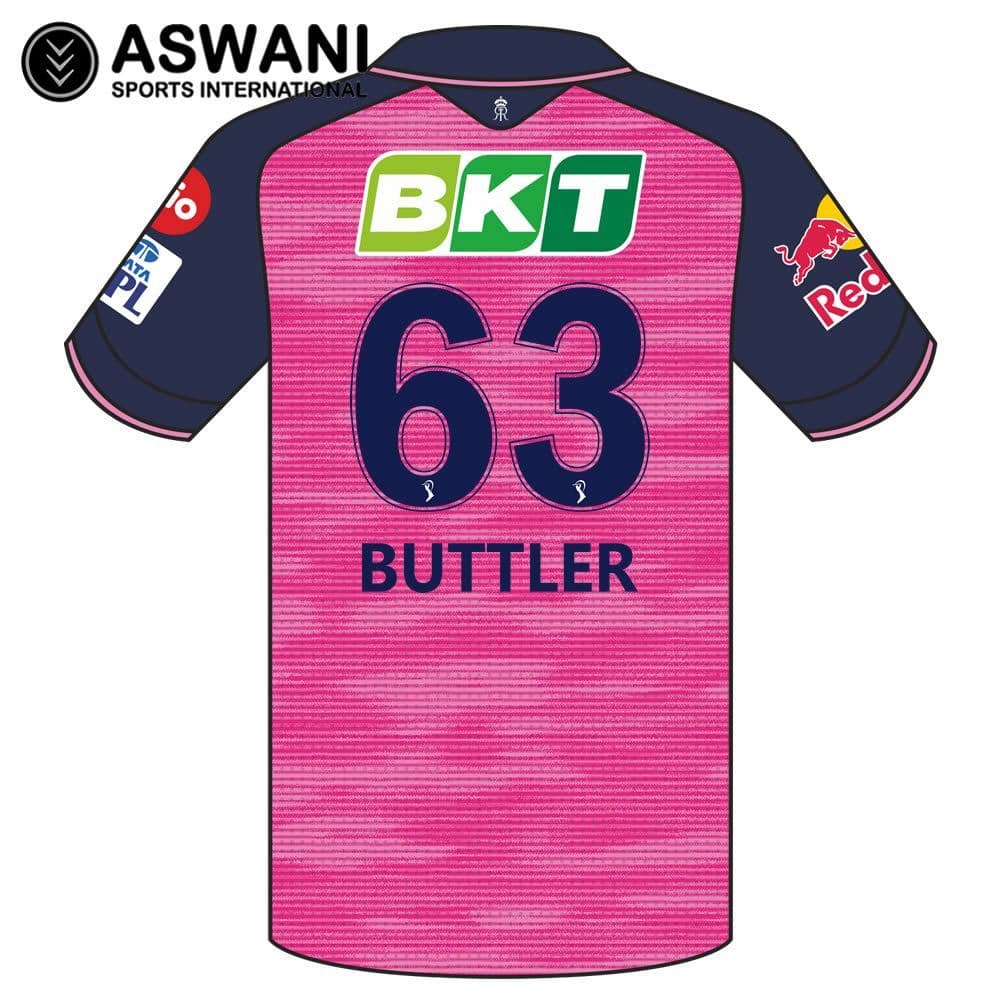 Rajasthan Royals Match Jersey RR Mens BUTTLER Replica Shirt Tata IPL 2022