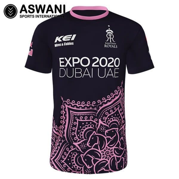 Rajasthan Royals Training Jersey RR Mens Practice Shirt Vivo IPL 2021