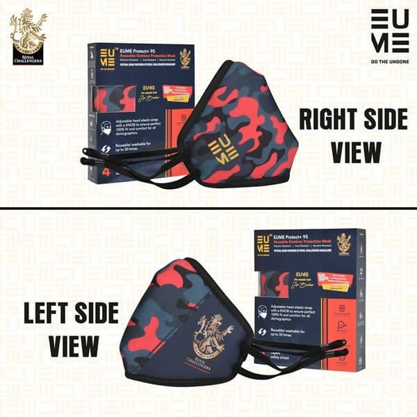 Royal Challengers Bangalore RCB Official IPL Face Mask Camo Black