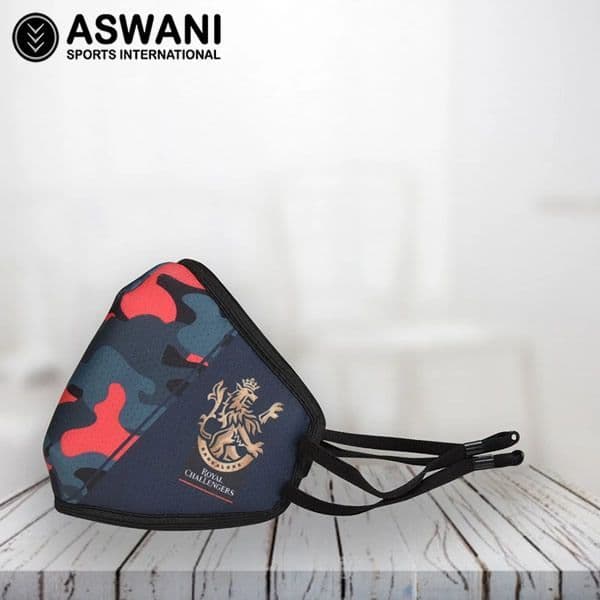 Royal Challengers Bangalore RCB Official IPL Face Mask Camo Black