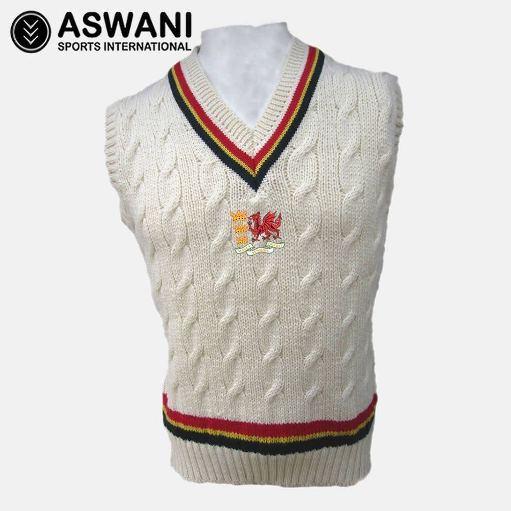 Wales Seniors Cricket ECB County Championship Wool Cable Knit Playing ...
