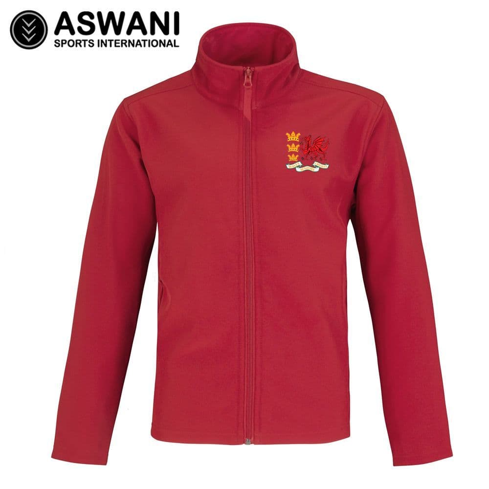 Wales Seniors Cricket Unisex Softshell Jacket Red