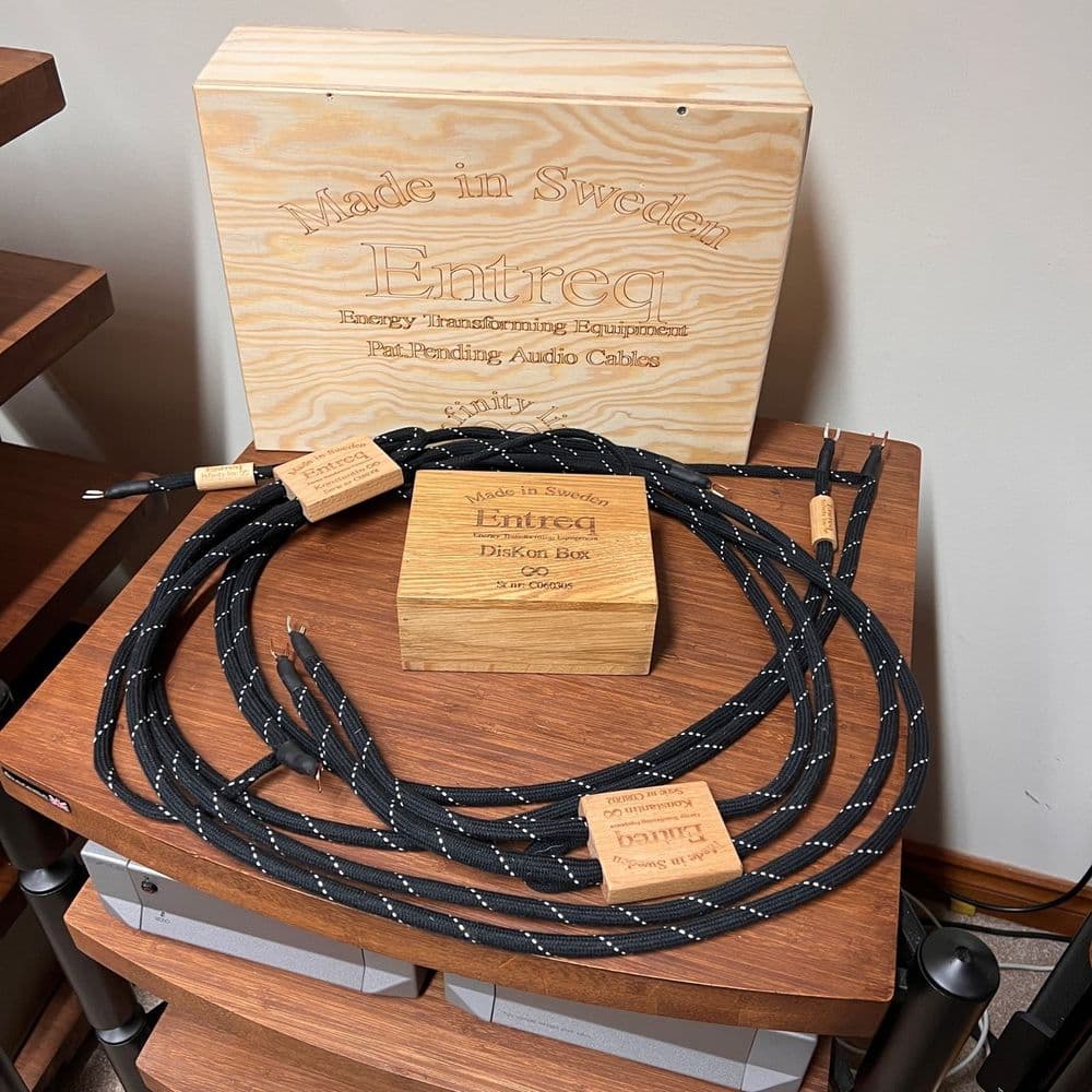 Entreq Konstantin Infinity Loudspeaker Cables 1.65m + DisKon Earth Infinity Box | Audio Emotion
