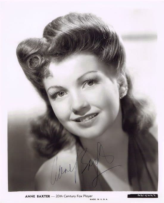 Anne Baxter Autograph Signed Photo