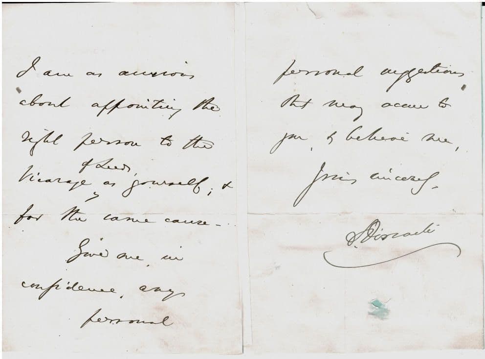 Benjamin Disraeli Autograph Signed Letter