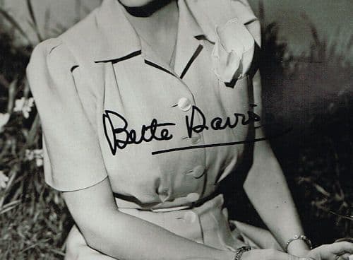 Authentic Bette Davis Autograph Photo For Sale