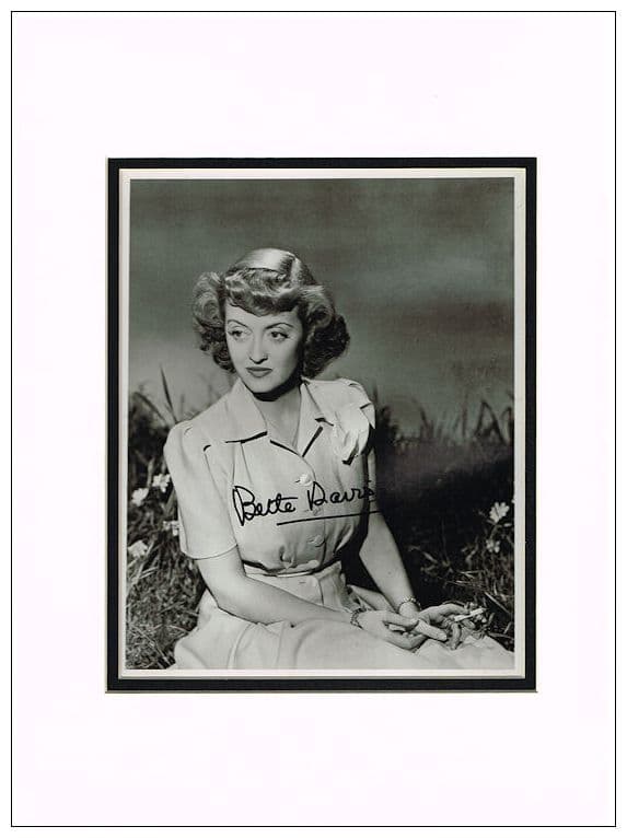 Authentic Bette Davis Autograph Photo For Sale
