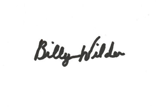 Billy Wilder Autograph