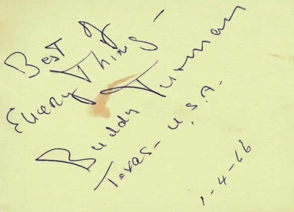 Buddy Turman Autograph -Boxer/Jack Ruby