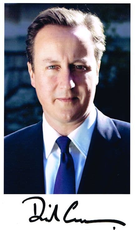 David Cameron Authentic Autograph Photo Prime Minister