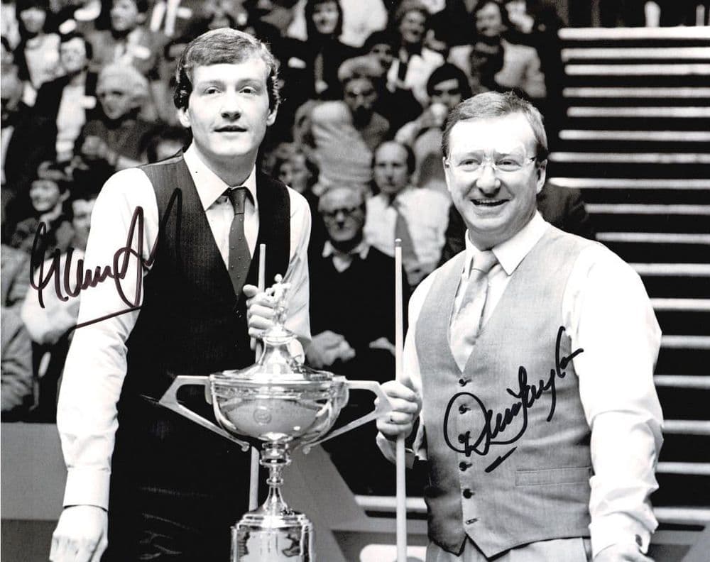 Dennis Taylor Steve Davis Autograph Signed Photo - Snooker