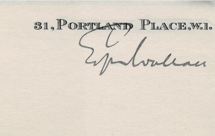 Edgar Wallace Autograph - King Kong