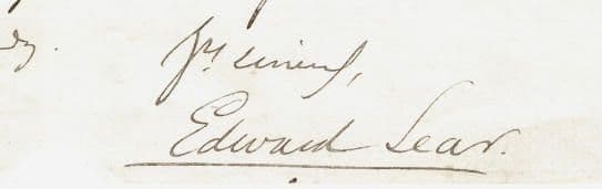 Edward Lear Autograph Letter Signed