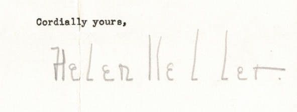 Helen Keller Autograph Letter Signed