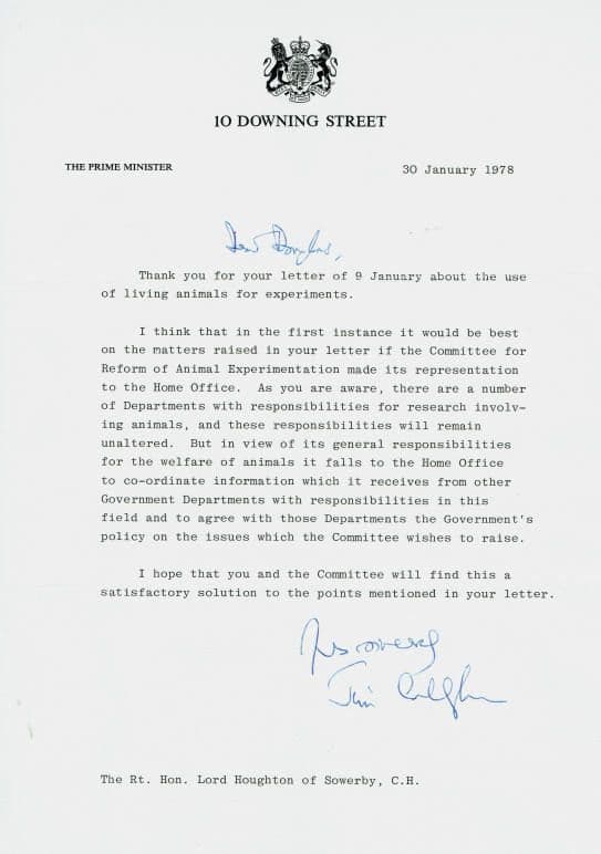 James Callaghan Typed Letter Signed