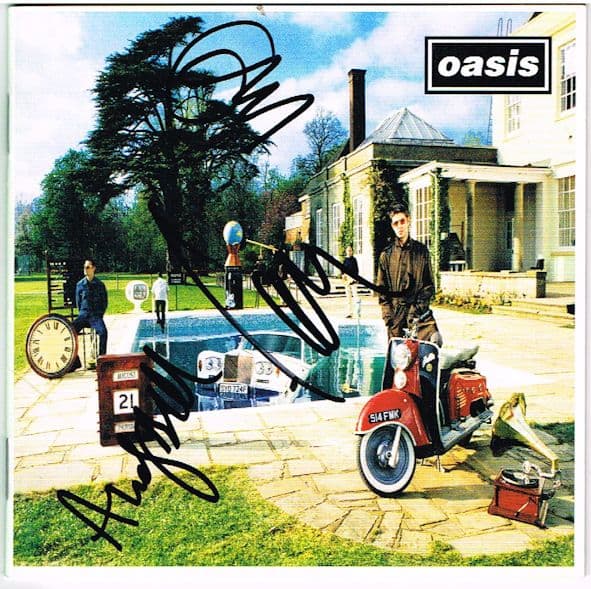 Oasis Autograph Signed CD Cover