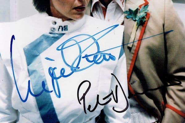 Peter Davison & Ingrid Pitt Autograph Photo Signed - Dr Who